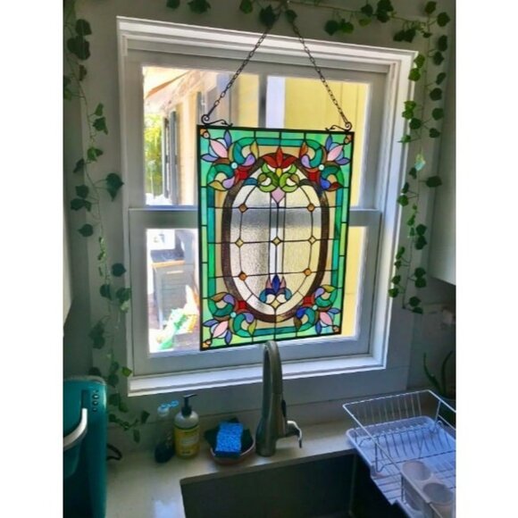 Accents | Dancing Style Stained Glass Window Hangings Panels 17 W X 22 ...